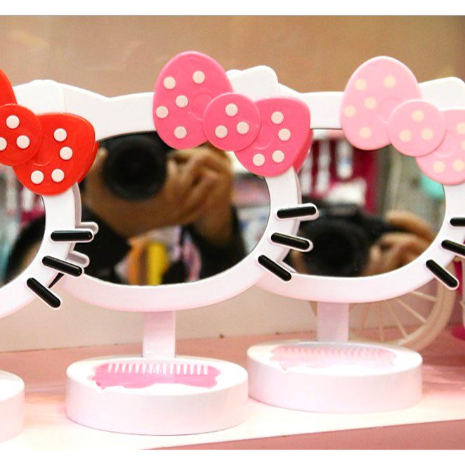 Unique Hello Kitty Mirror Equipped with Standing Kids Mirror Model Comb ...