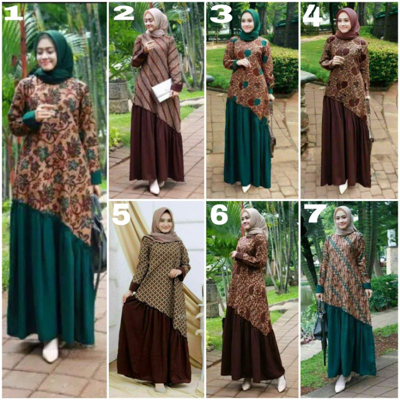 Batik gamis batik muslimah batik Clothes Combination batik | Shopee ...