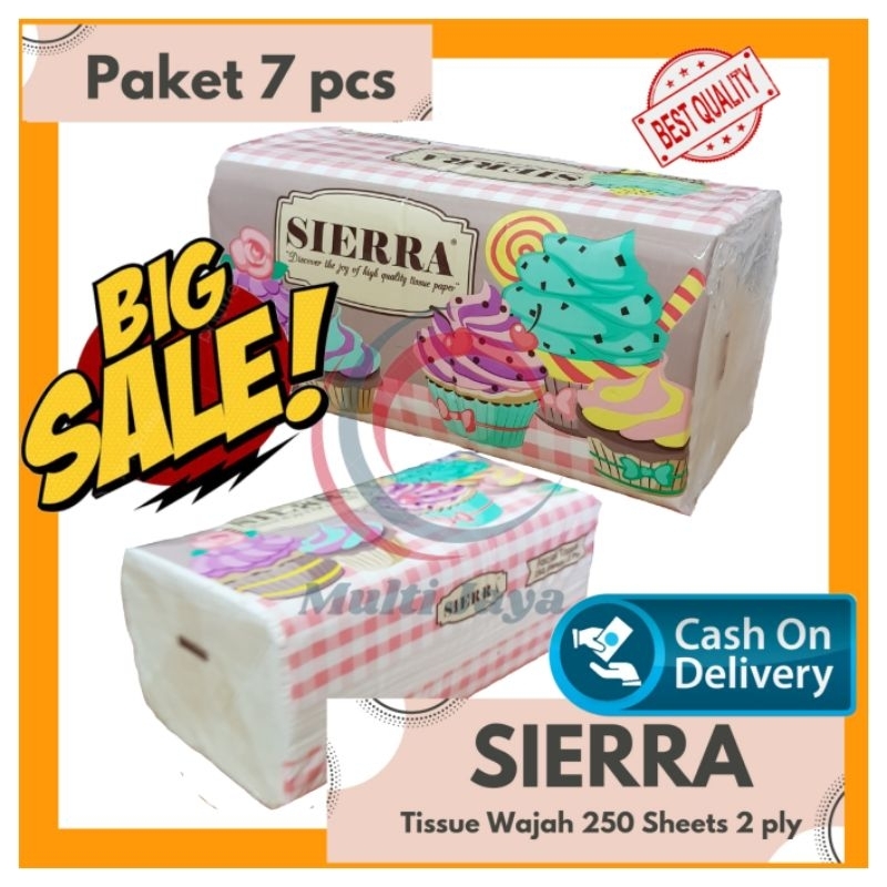 [Package Contains 7 pcs] Sierra Tissue 250 sheets 2 ply | Facial tissue ...
