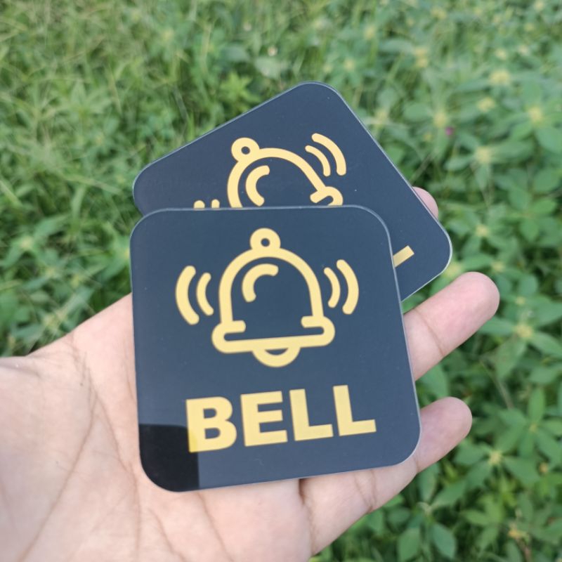 Acrylic Stick-on Sign "Bell" - Signage Cafe / Home / Office Acrylic ...
