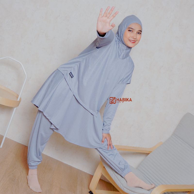 Muslimah Syari Swimsuit- Adult Sporty Suit - One Set Swimwear Salmira ...
