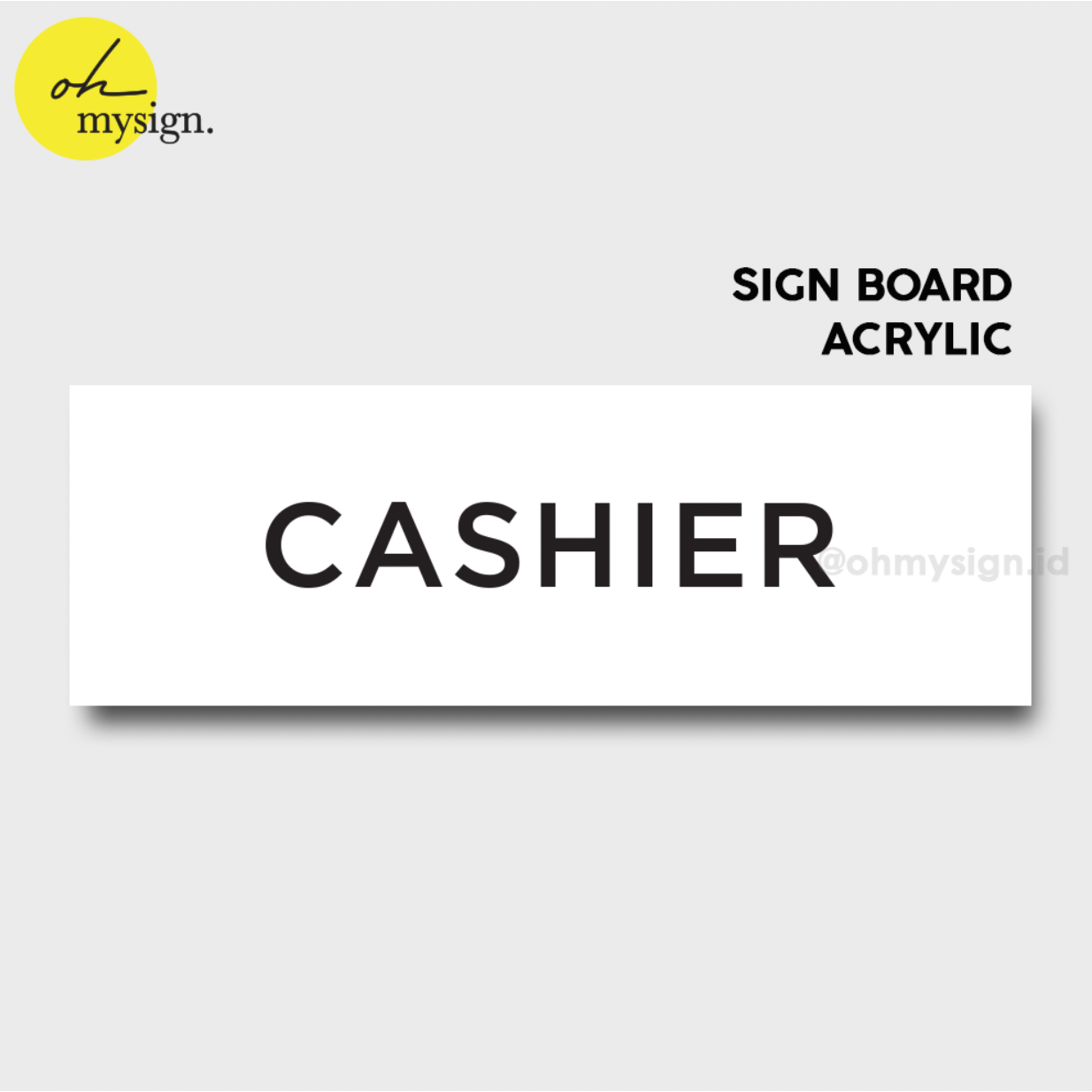 Sign Board Cashier Signage Cashier Acrylic Board Cashier Sign Acrylic ...