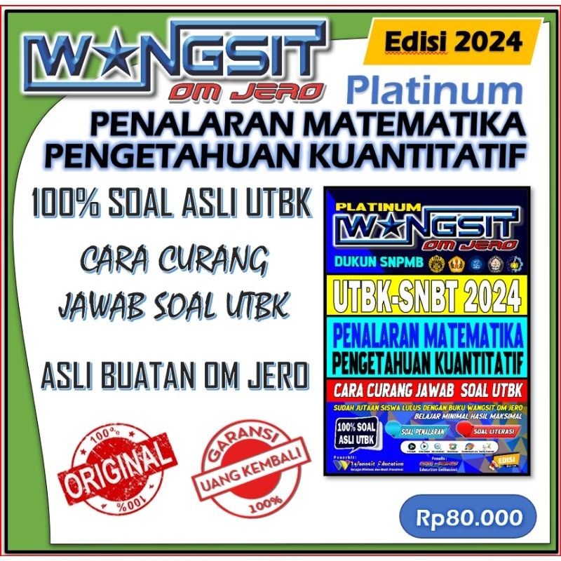 [UTBK Snbt 2024] Wangsit Om Jero PLATINUM Book Mathematics Reasoning, Powerful Knowledge ...