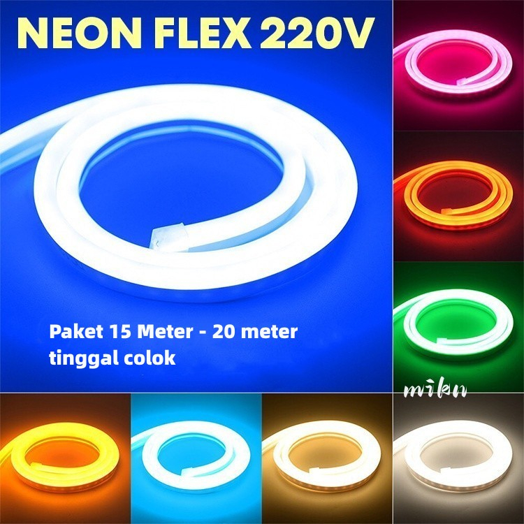 Led Neon Flex LED Light Package 15 Meters - 20 Meters AC 220V Complete ...