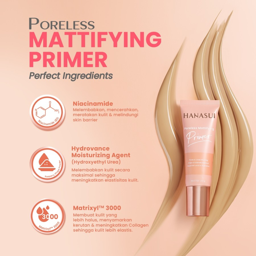 As Hanasui Poreless Mattifying Primer 20gr | Hanasui Make up Base Make ...