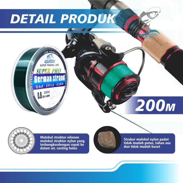 German String 200m Fishing Line Invisible Germany Strand Super Pro ...