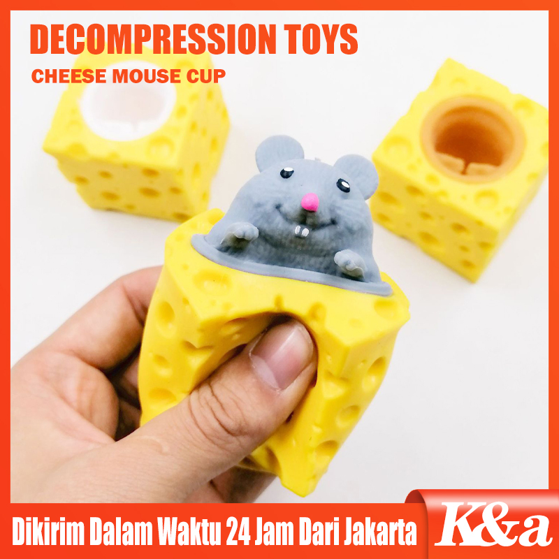 Sky Mall Squishy Mouse Squisi Toy Silicone Rubber Cheese Mouse/Pop It ...