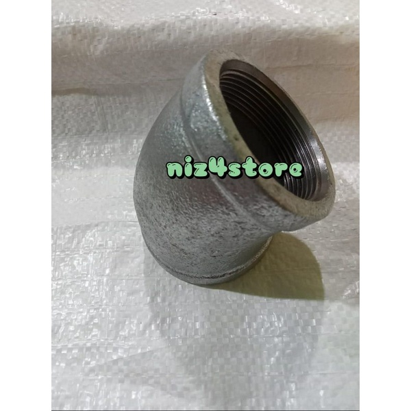 Elbow Galvanized Iron Keni/ 6" x 45 Thread G Brand | Shopee Malaysia