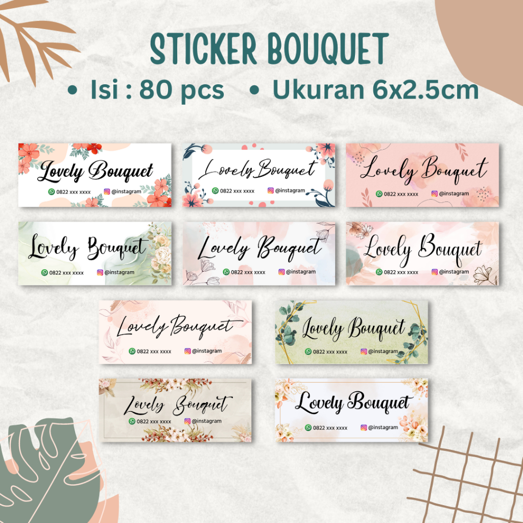 (CONTENTS 80 PCS) flower bouquet Stickers / bouquet flower stickers ...