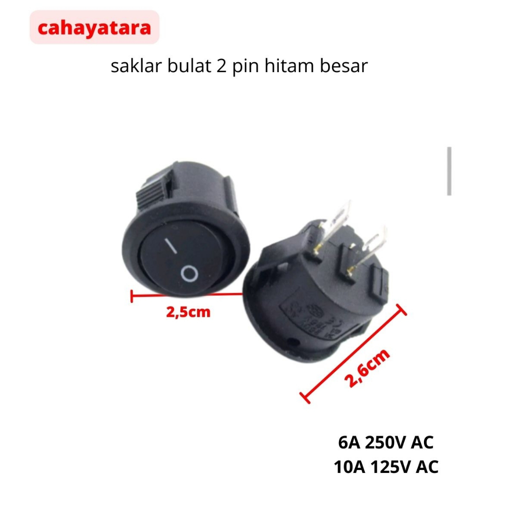 HITAM Rocker Switch / Black Round Switch 2 pin | Shopee Malaysia