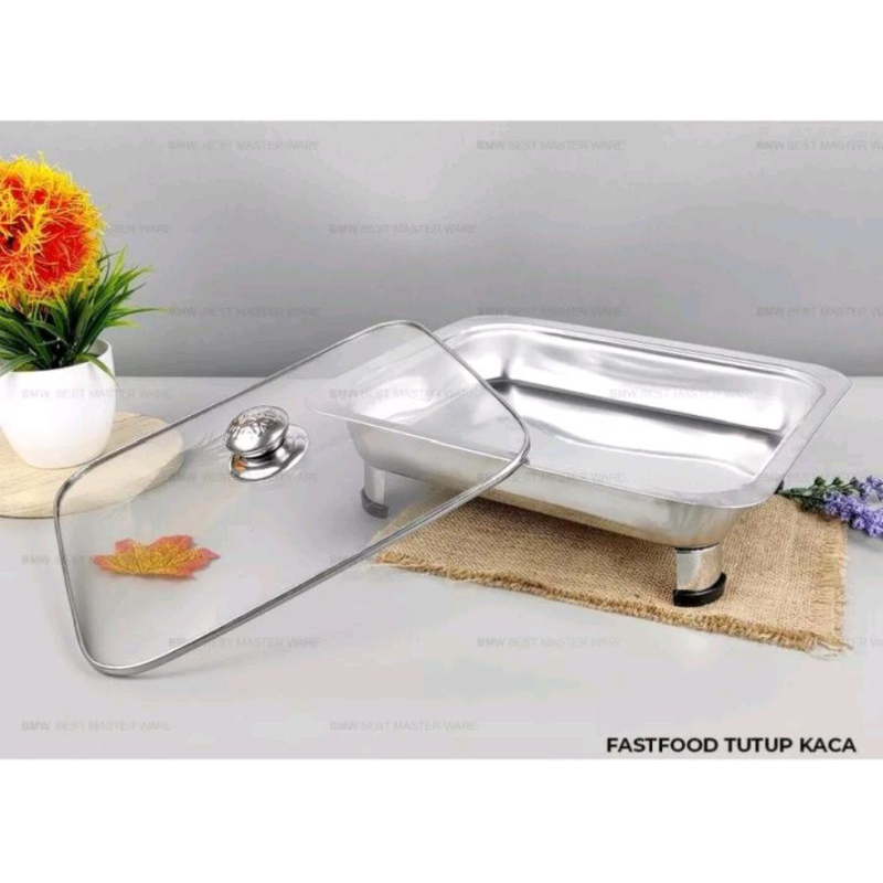 Full glass 555 stainless steel buffet / fastfood 555 stainless side ...