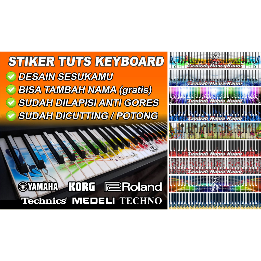 YAMAHA KORG ROLAND ETC KEYBOARD ORGEN PIANO STICKERS can add your own ...