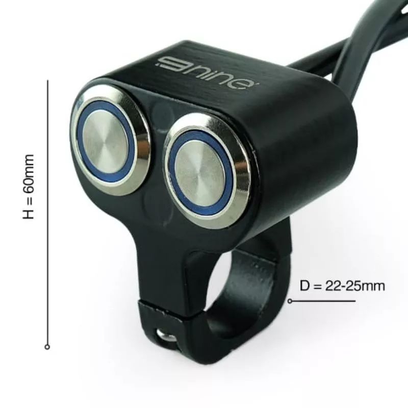 TOMBOL Switch switch NINE hb6 on off Handlebar LED on Blue 2 Buttons on ...