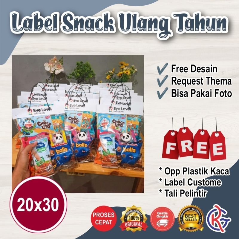 Birthday SNACK Plastic Labels - Birthday SNACK Labels | Shopee Malaysia