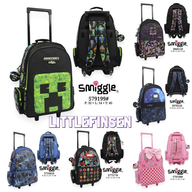 Smiggle trolley Backpack disney trolley Backpack For Elementary School ...