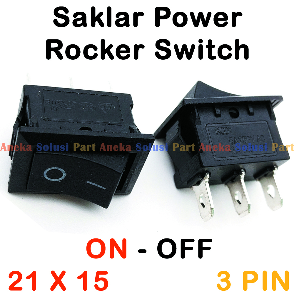 Power Rocker Switch ON OFF 21mm x 15mm 3pin Foot 6A 250VAC | Shopee ...