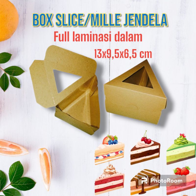 Slice cake box/milline crepes mica window box contains 50 pcs | Shopee ...