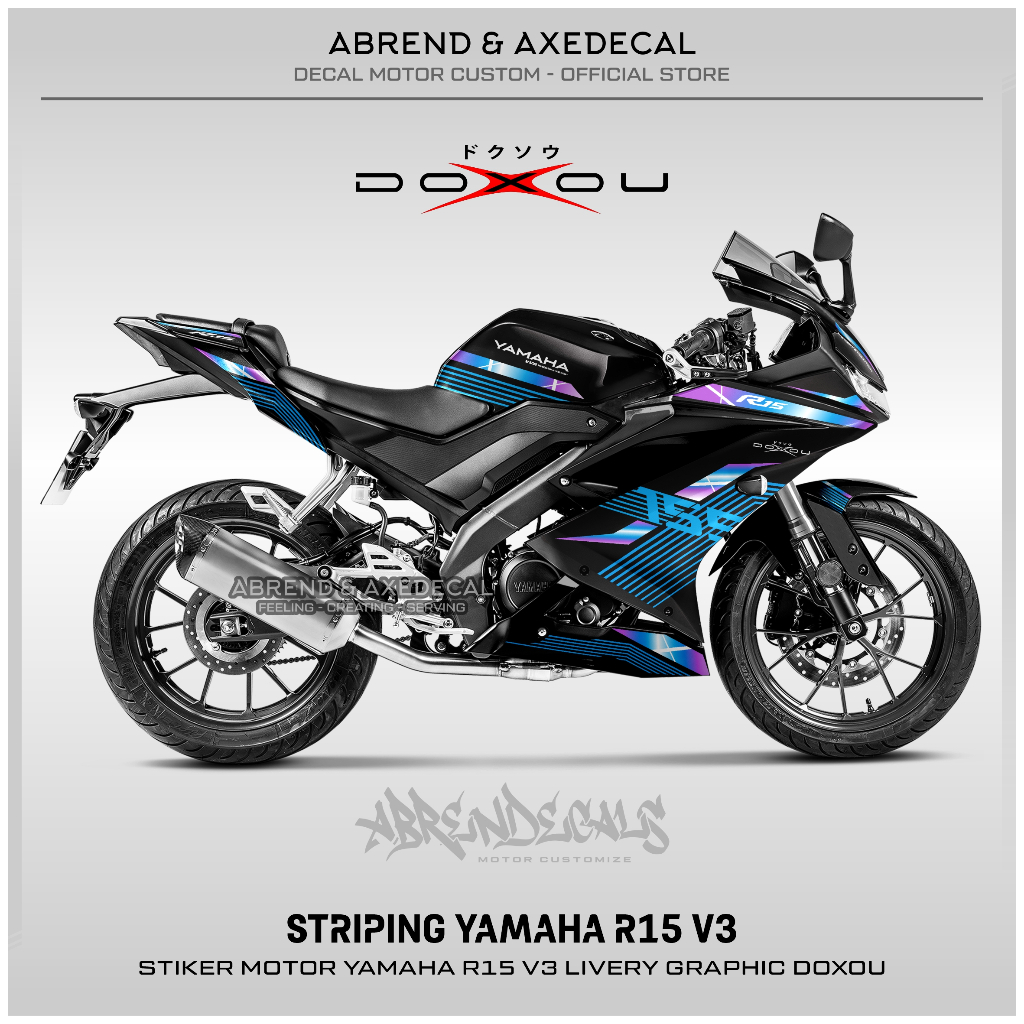 Striping R15 V3 DOXOU CUSTOM GRAPHICS / YAMAHA R15 V3 MOTORCYCLE ...