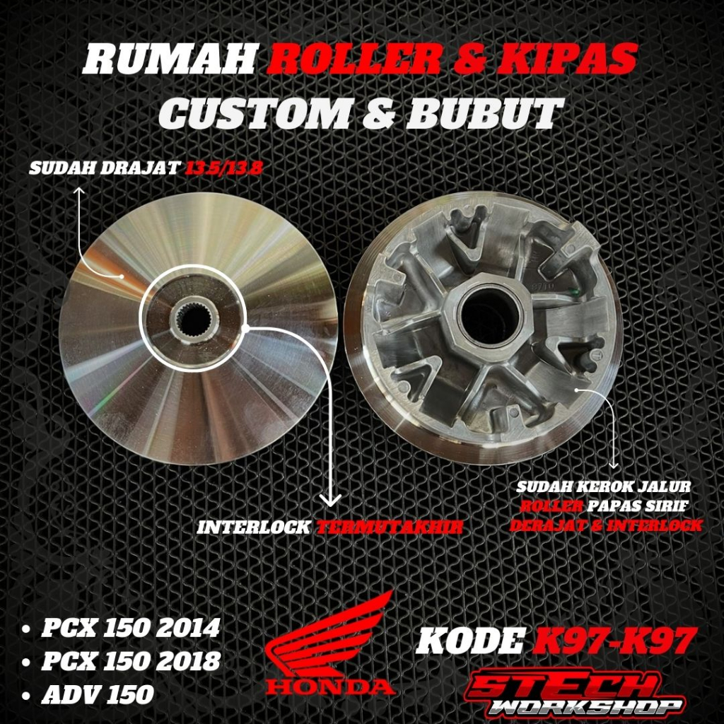 Custom ROLLER HOUSE PULLEY - ORIGINAL RACING PCX 150 ADV 150 CODE K97 ...