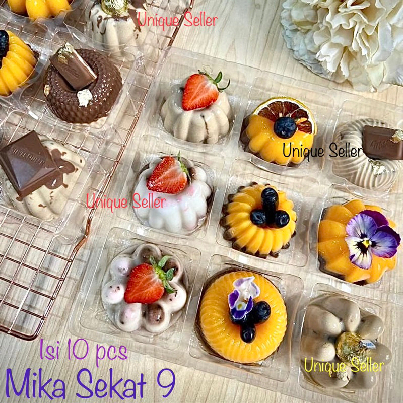 [Contains 10] Mika Pudding Mini Plastic 9 compartments / Mika 9 compartments for Chocolate ...