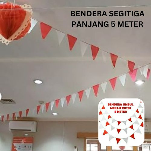 MERAH PUTIH 5-meter Red And White Triangle Flag/Independence Flag For ...