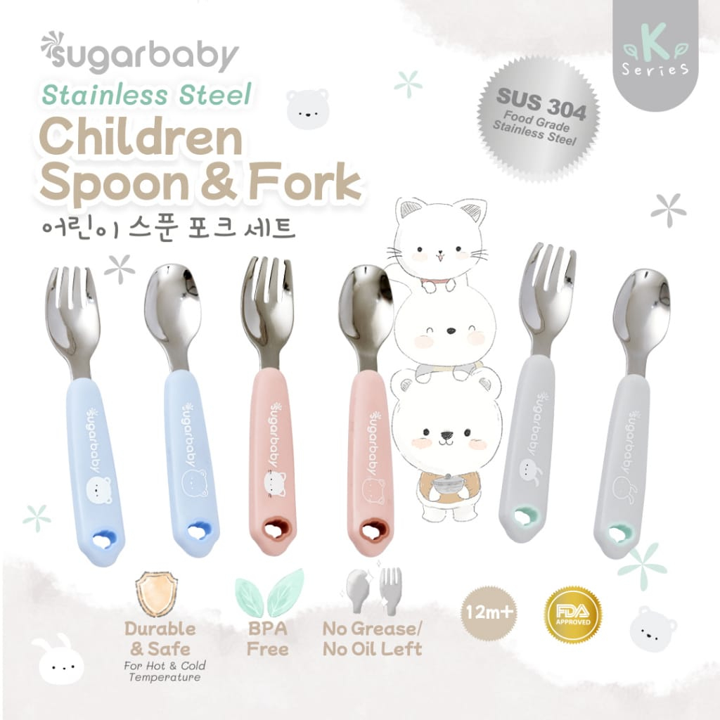 Sugar Baby Stainless Children Spoon & Fork/Children's Spoon & Fork ...