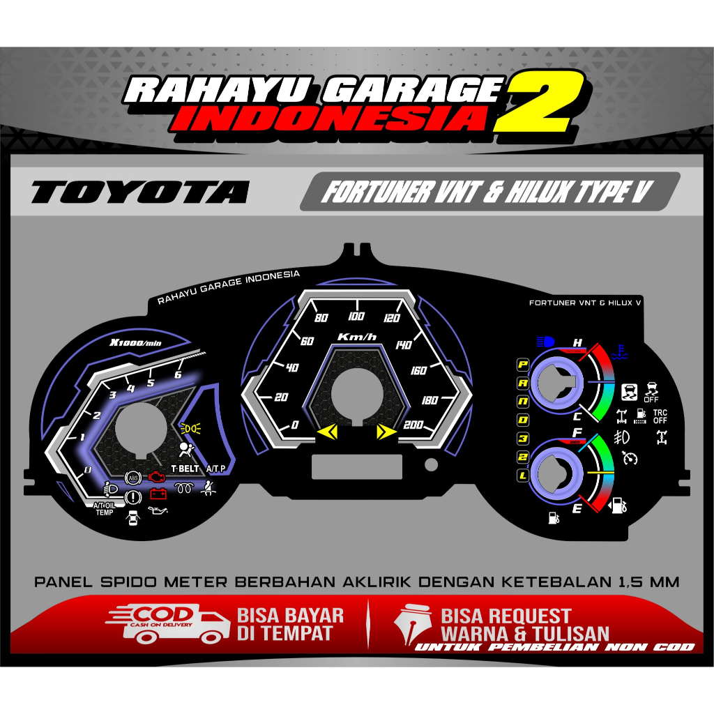 Fortuner custom speedometer Board panel spido meter custom fortuner ...
