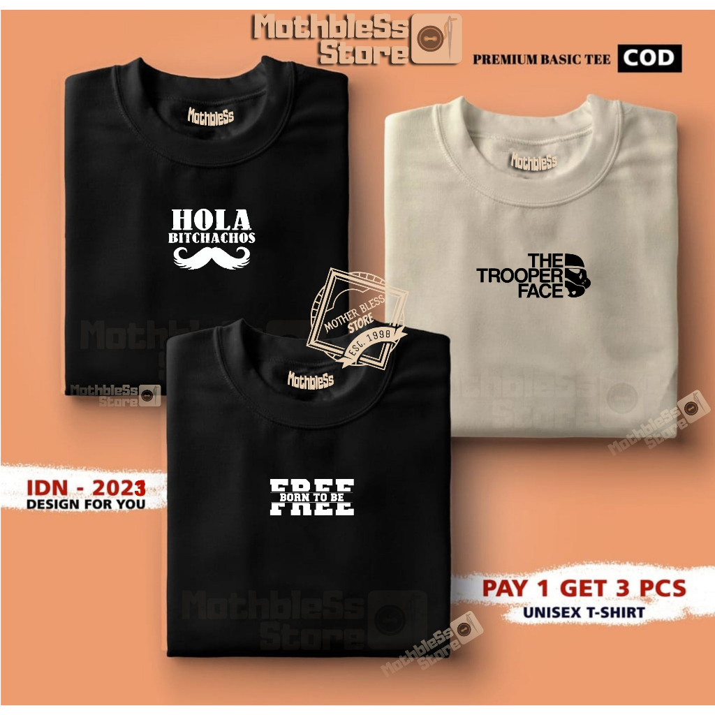 Buy 1 OR 3pcs Kaos Distro Men Women - Kaos Distro HOLA - T-Shirt Distro ...