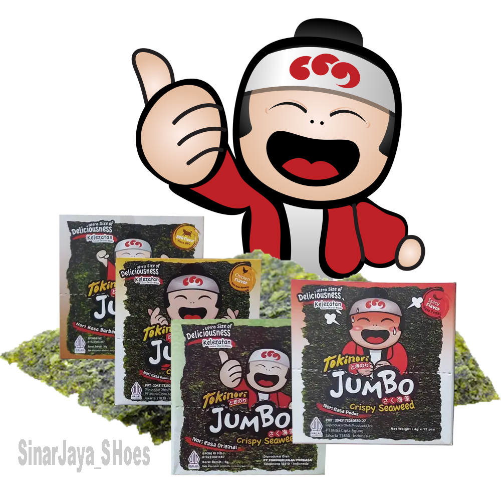 Tokinori Jumbo Crispy Seaweed box contains 12 boxes. Available in 3 ...