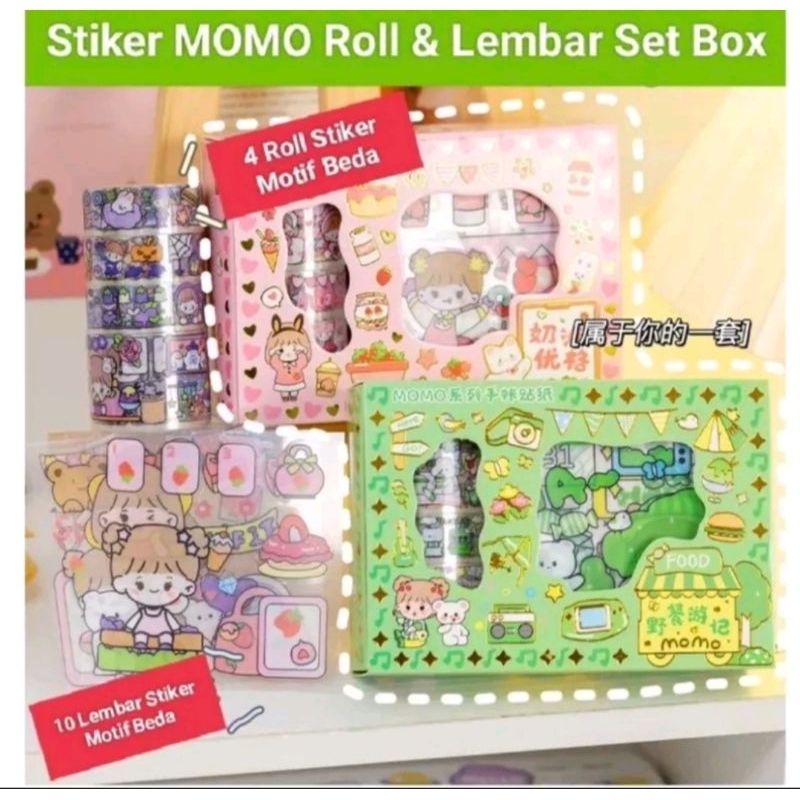 Momo roll Sticker/waterproof Sticker (10 Sheet Sticker+4 roll Sticker ...