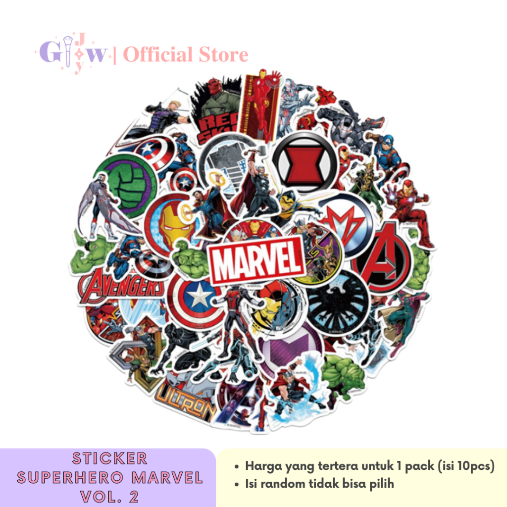A6054 STICKER 10PCS (SUPERHERO MARVEL VOL.2) Waterproof notebook ...
