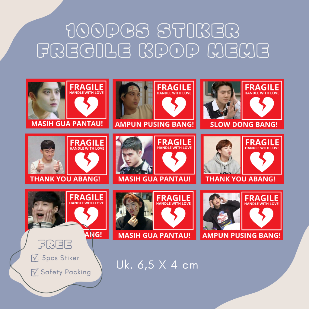 (100pcs) Fragile Kpop stickers meme cute EXO NCT Dream BTS | Shopee ...