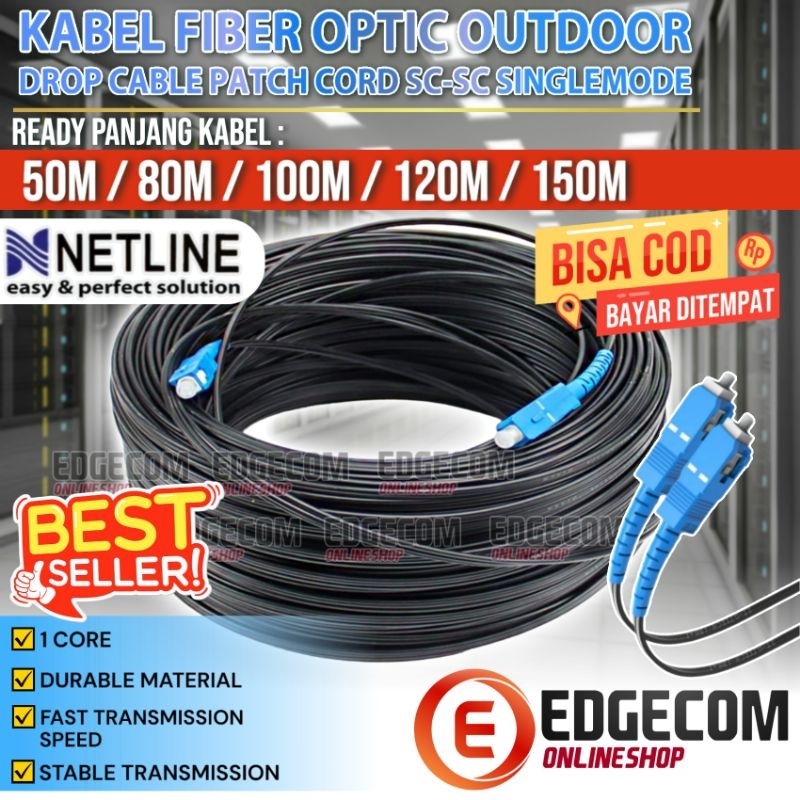 Fo Fiber Optic SC-SC Single Core 50 Meters NETLINE Cable | Shopee Malaysia