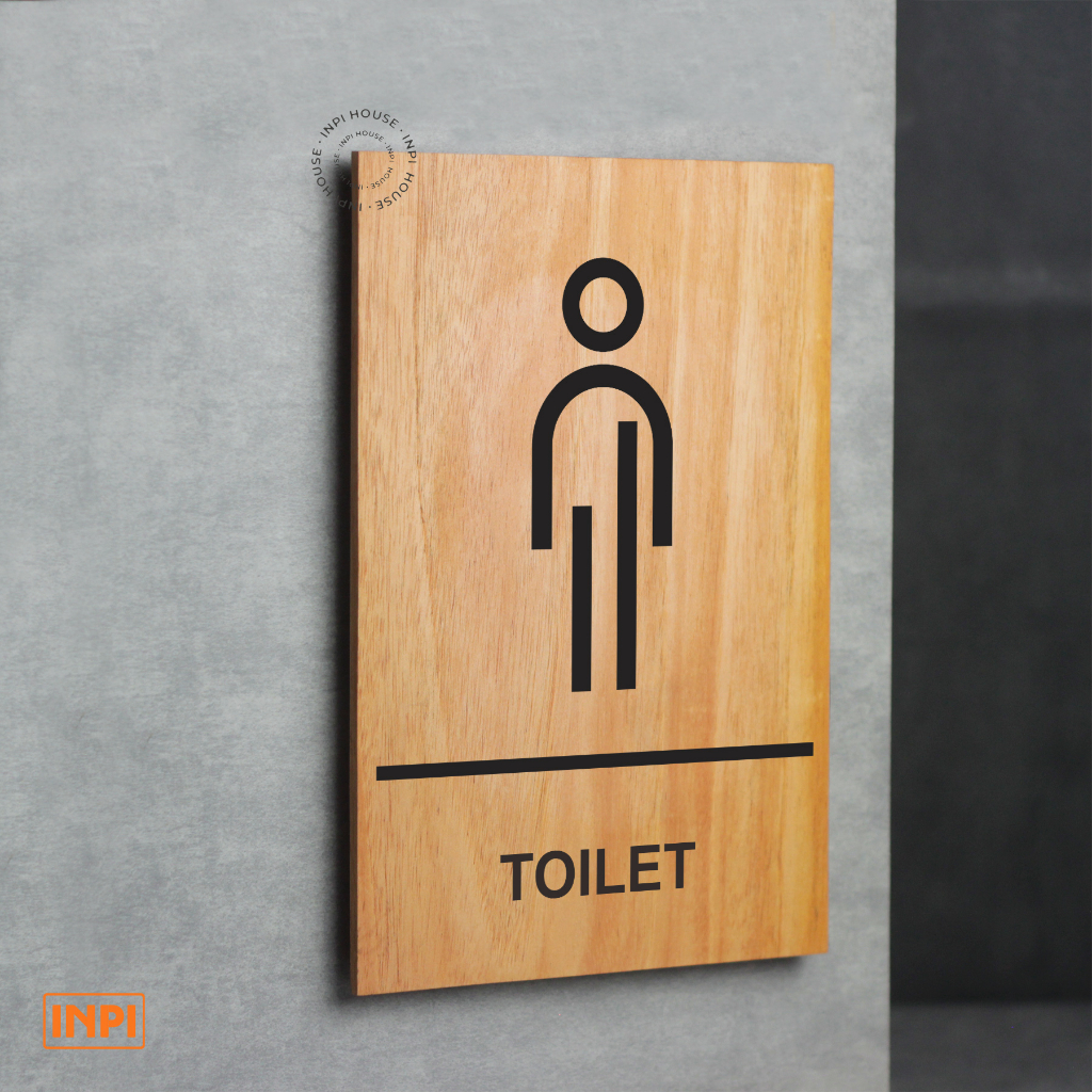KAYU INPI - Mahogany Wooden Sign Sticker Portrait Men's Toilet Logo ...