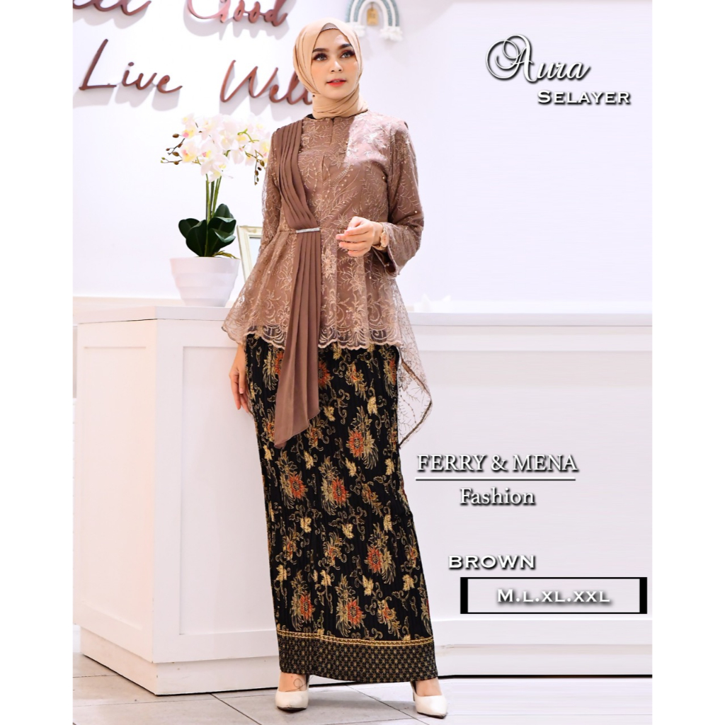 AURORA SELENDANG KEBAYA SET / AURORA CERUTY SELENDANG SET / MODERN ...