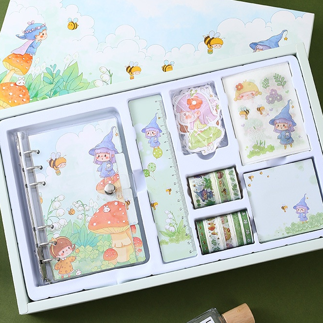 8 IN 1 Gift Set Cute Diary Journal Annie Garden Book with Sticker Tape ...