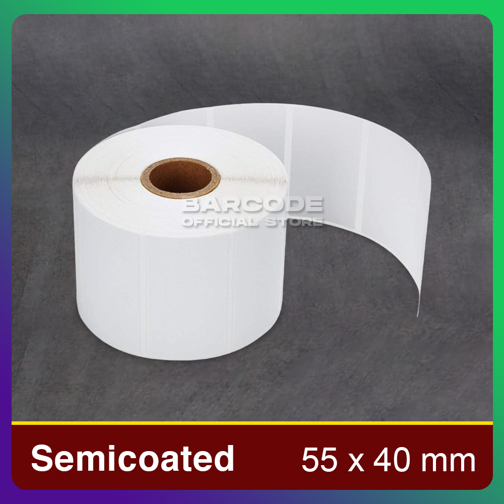 Barcode Sticker Label 55x40mm Semicoat Contents 1,000 Pcs | Shopee Malaysia