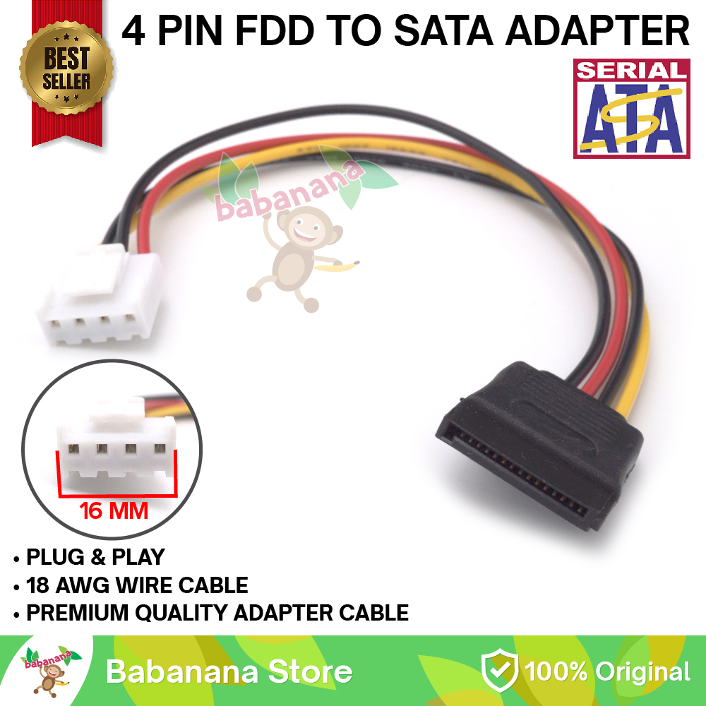 Power DVR CCTV Sata Cable Adapter to 4 Pin FDD Converter Cable HDD SSD ...