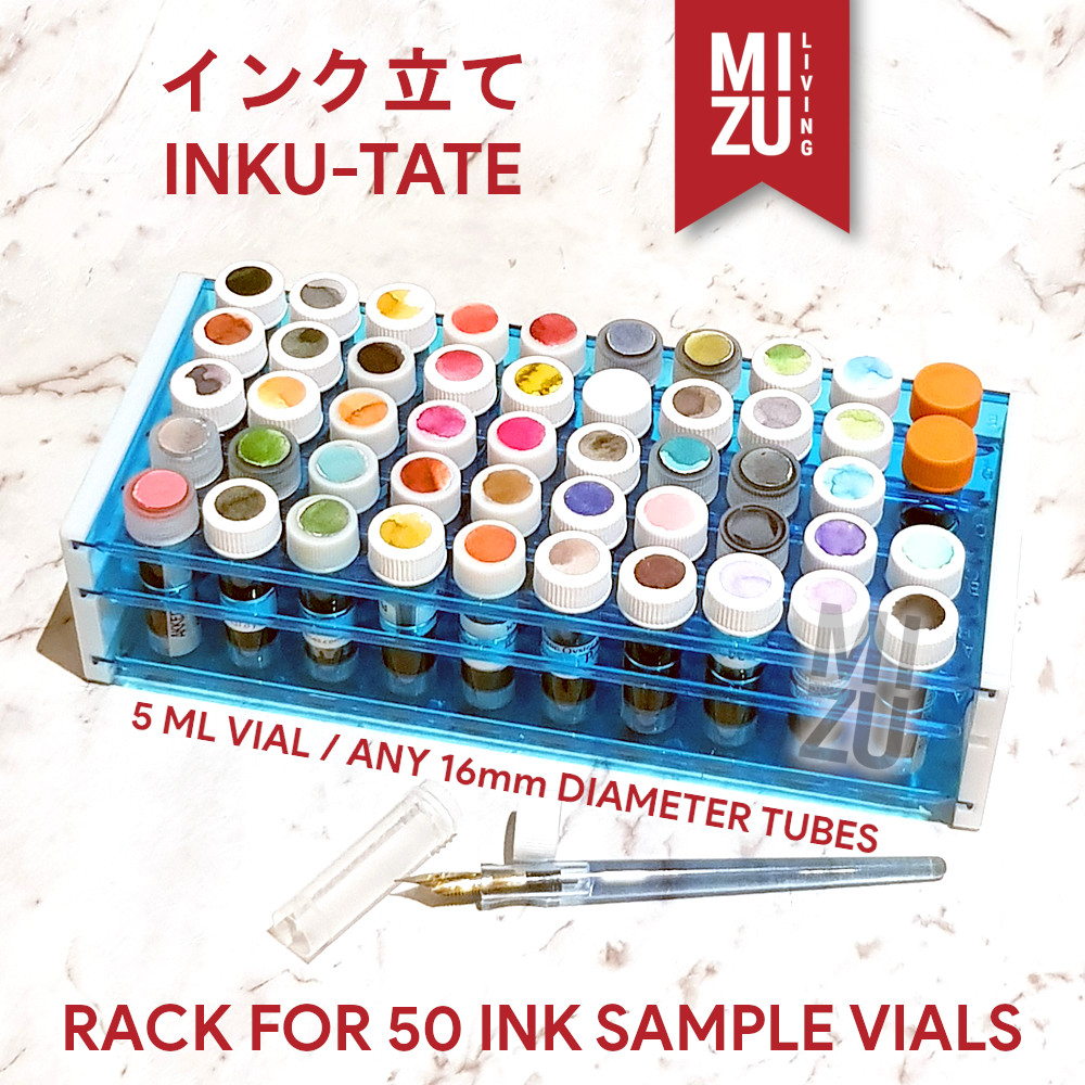 Mizu INKU-TATE Fountain Pen Ink Sample Vial Rack Holder Rack Test Tube ...