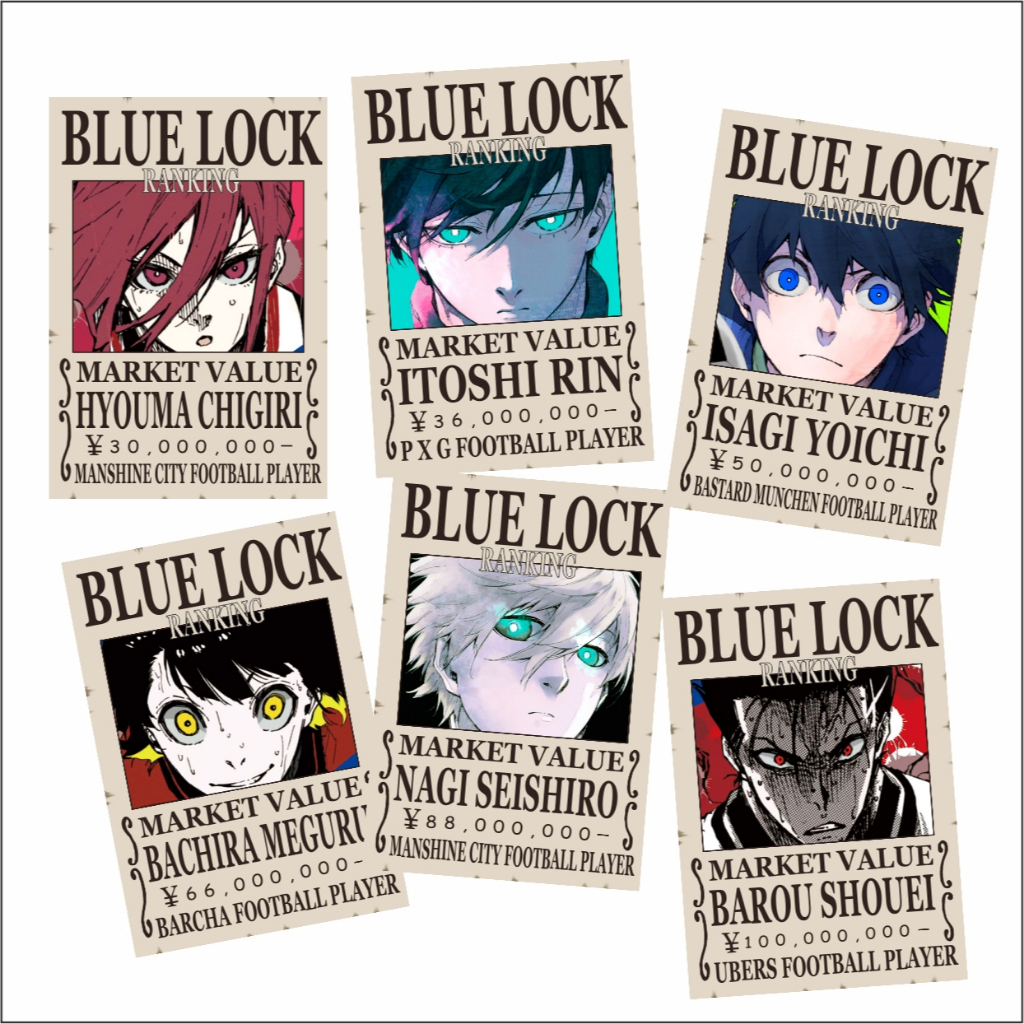 Poster Collection A4 Anime Blue Lock Ranking - Bounty Poster Decoration ...