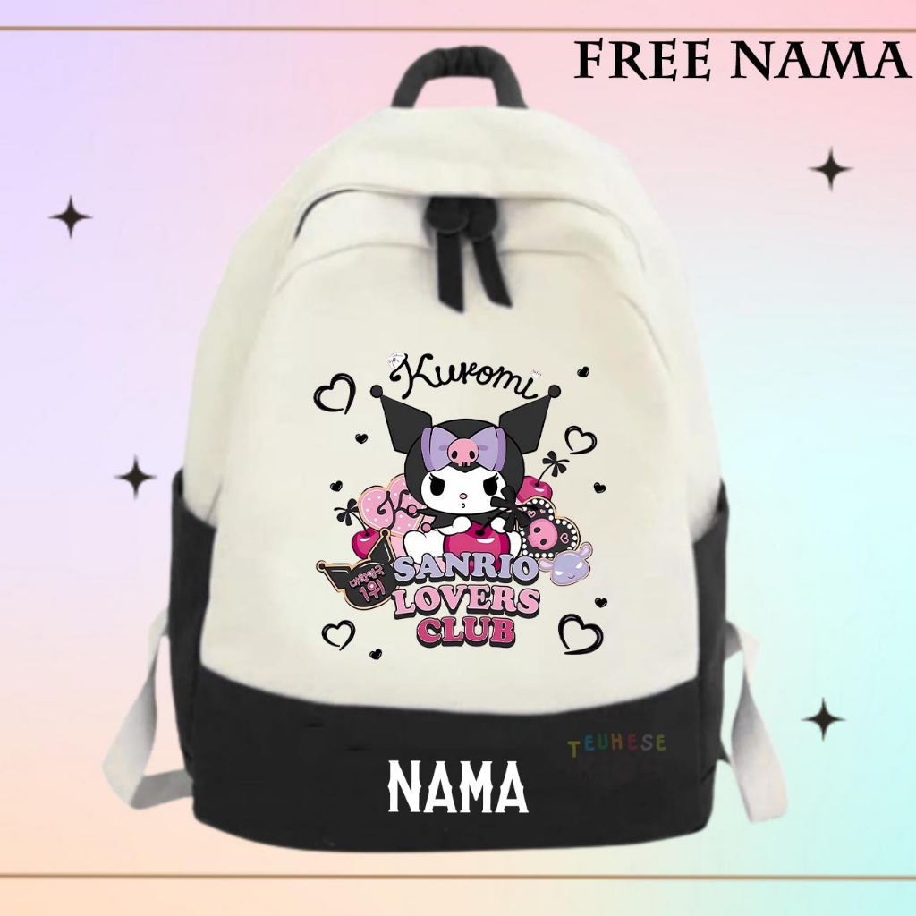 (FREE Name) School Children's backpack backpack Character motif "KUROMI ...