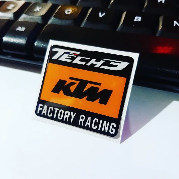 Tech3 KTM RACING Resin Embossed Sticker Small 3D Lycal Logo Sticker ...