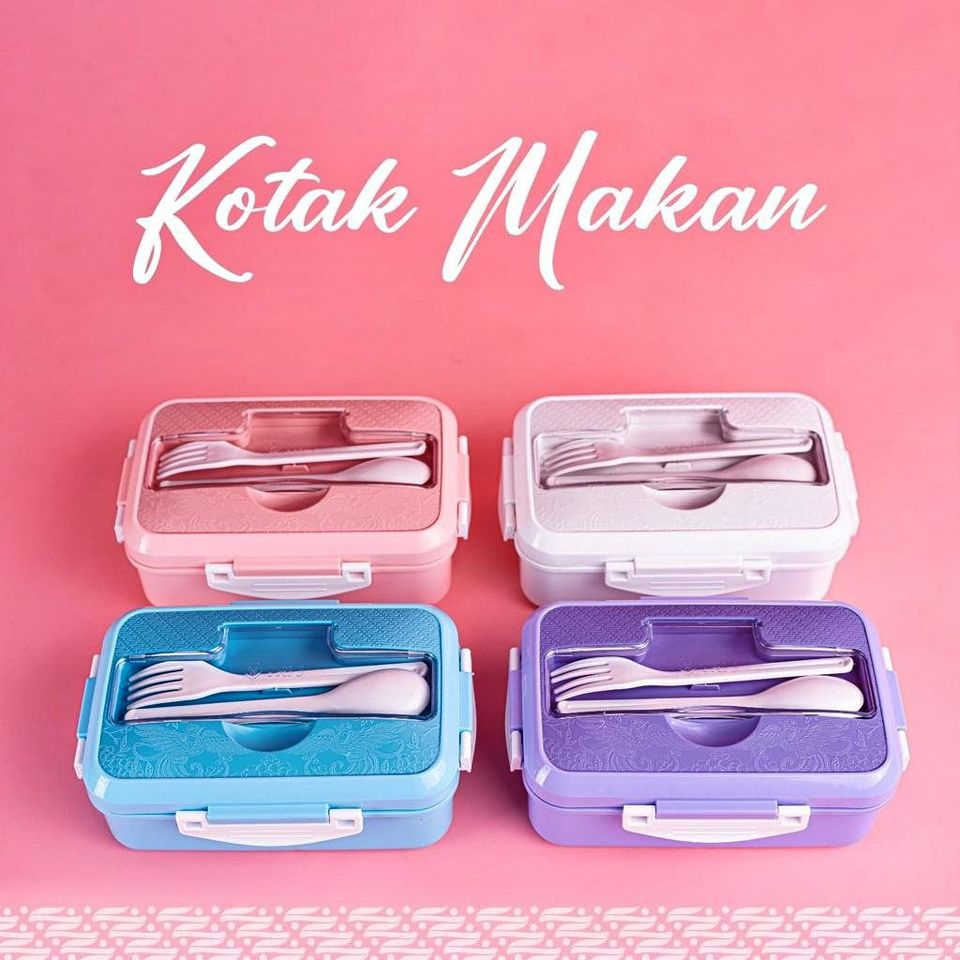 Lunch Box Straw Tepak Lunch Box Lunchbox Plus Cutlery Anti-Spill Food ...