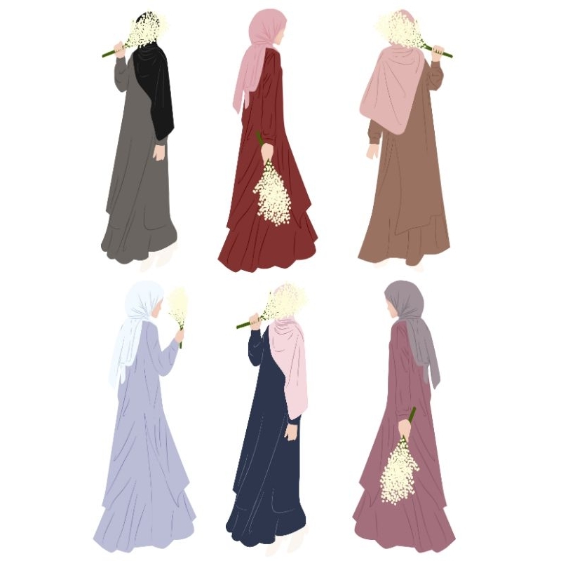 Muslim hijab outfit stickers | Shopee Malaysia