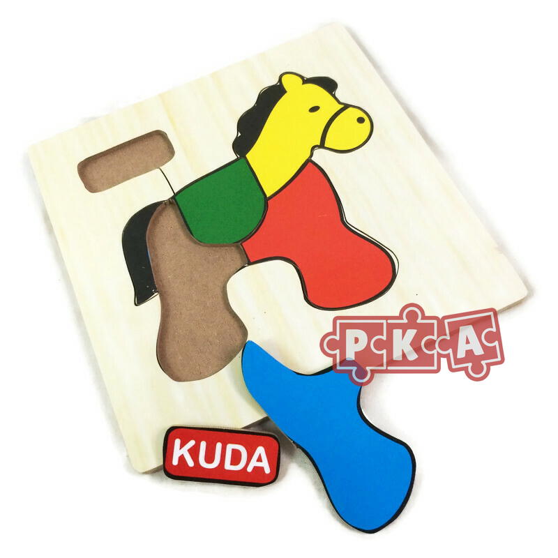KAYU Wooden Puzzle Animal Pony Horse Children's Educational Toys Pazel ...