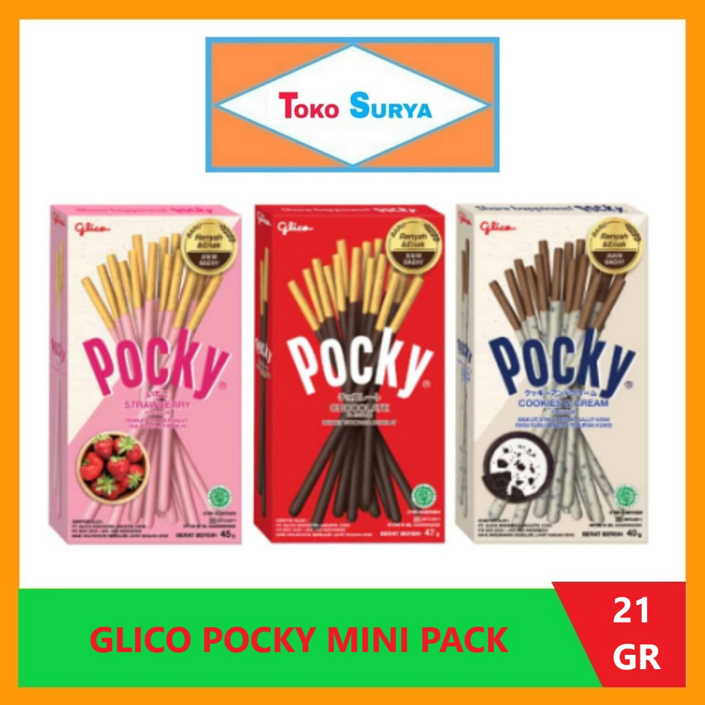 Glico Pocky Mini Pack Chocolate/Strawberry/Cookies & Cream 21g (Pcs) | Shopee Malaysia