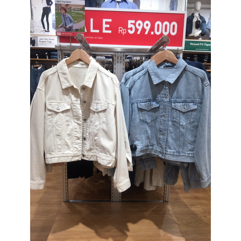 Uniqlo Crop Denim Jacket (VALUE BUY) | Shopee Malaysia