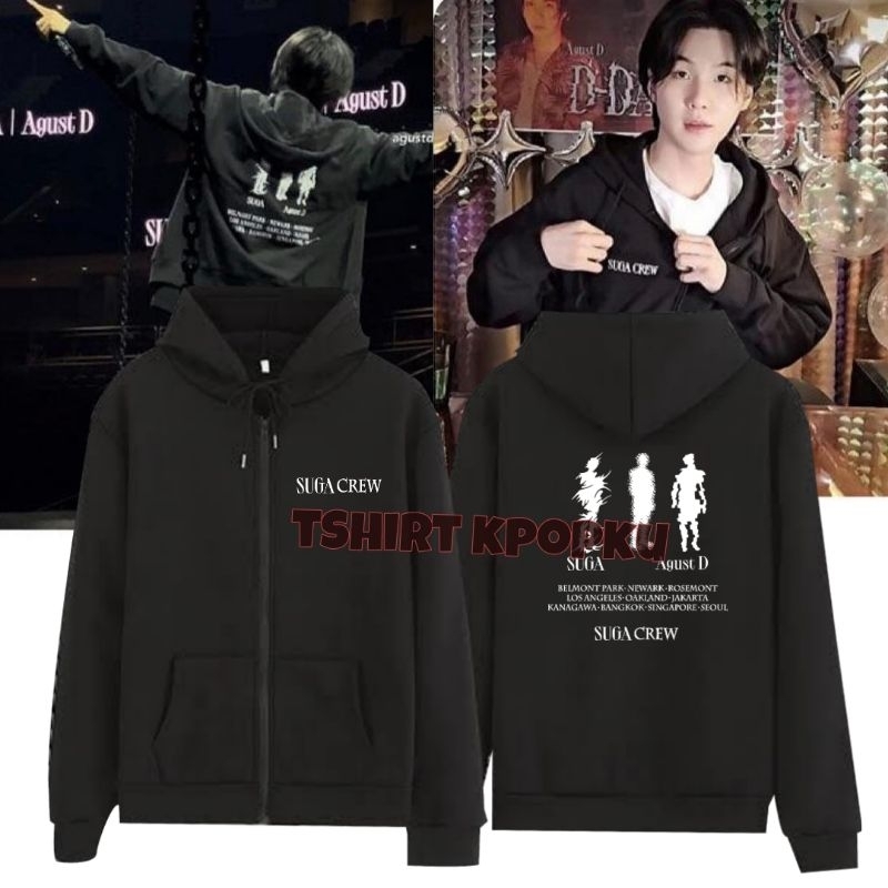 ZIPPER HOODIE korean SUGA AugustD dday tour (LOGO version. SUGG CREW ...