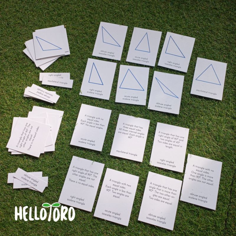 Types of Triangles 6 parts cards Montessori Geometry | Shopee Malaysia