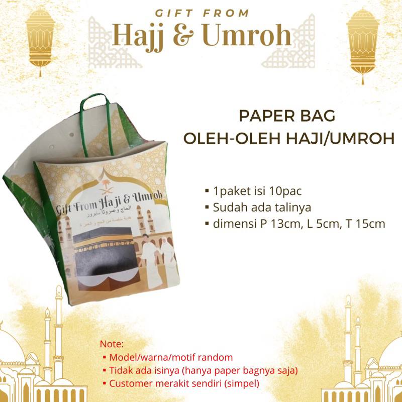 Hajj Umrah SOUVENIR PAPER BAG | Goody Bag Umrah Hajj Souvenir Hajj ...